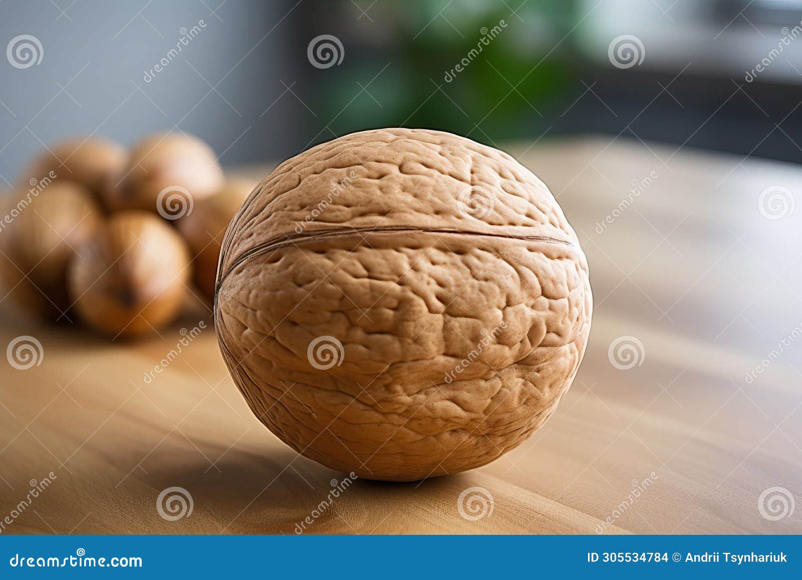 Close-up of a Whole Unshelled Walnut. Stock Photo - Image of path, leaf ...