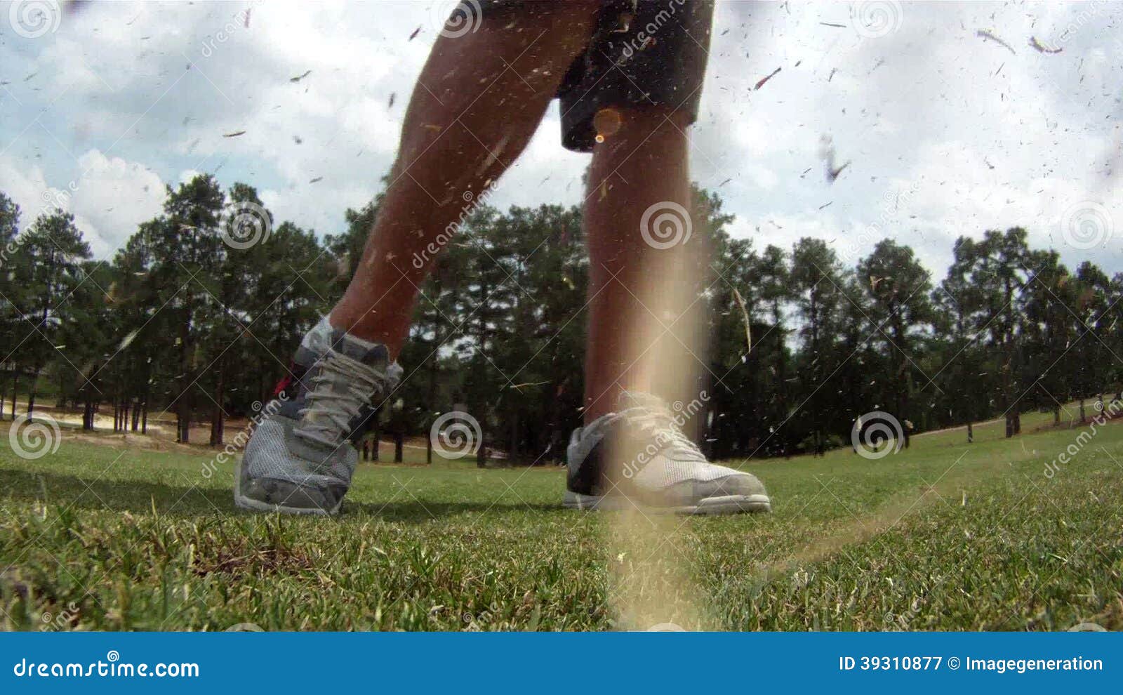 Close-up Wide-angle View of Golf Ball Being Hit Stock Video - Video of ...
