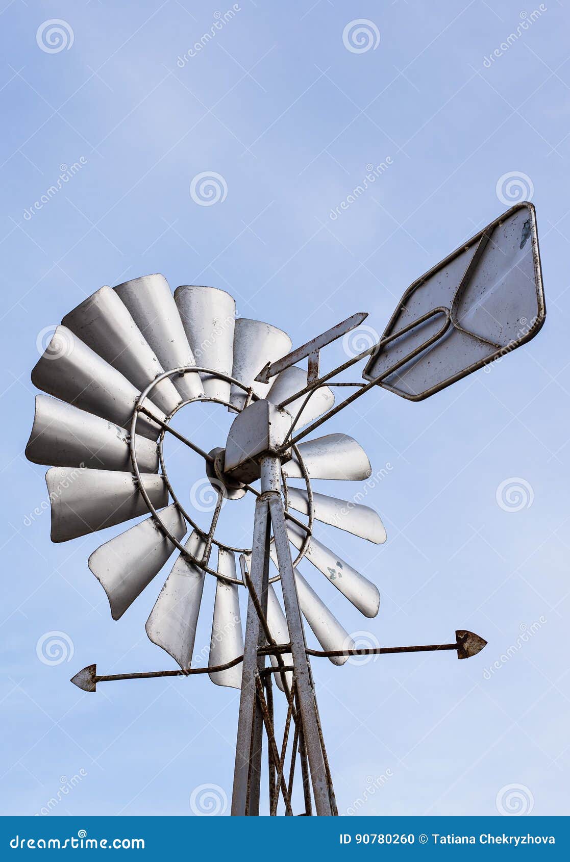 Close-up of a Windmil and Blue Sky Stock Photo - Image of ...