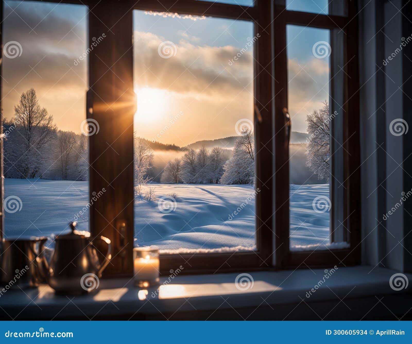 A Close Up of a Window with Frost on it Stock Illustration ...