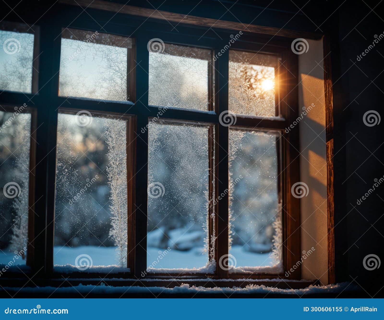 A Close Up of a Window with Frost on it Stock Image - Image of weather ...