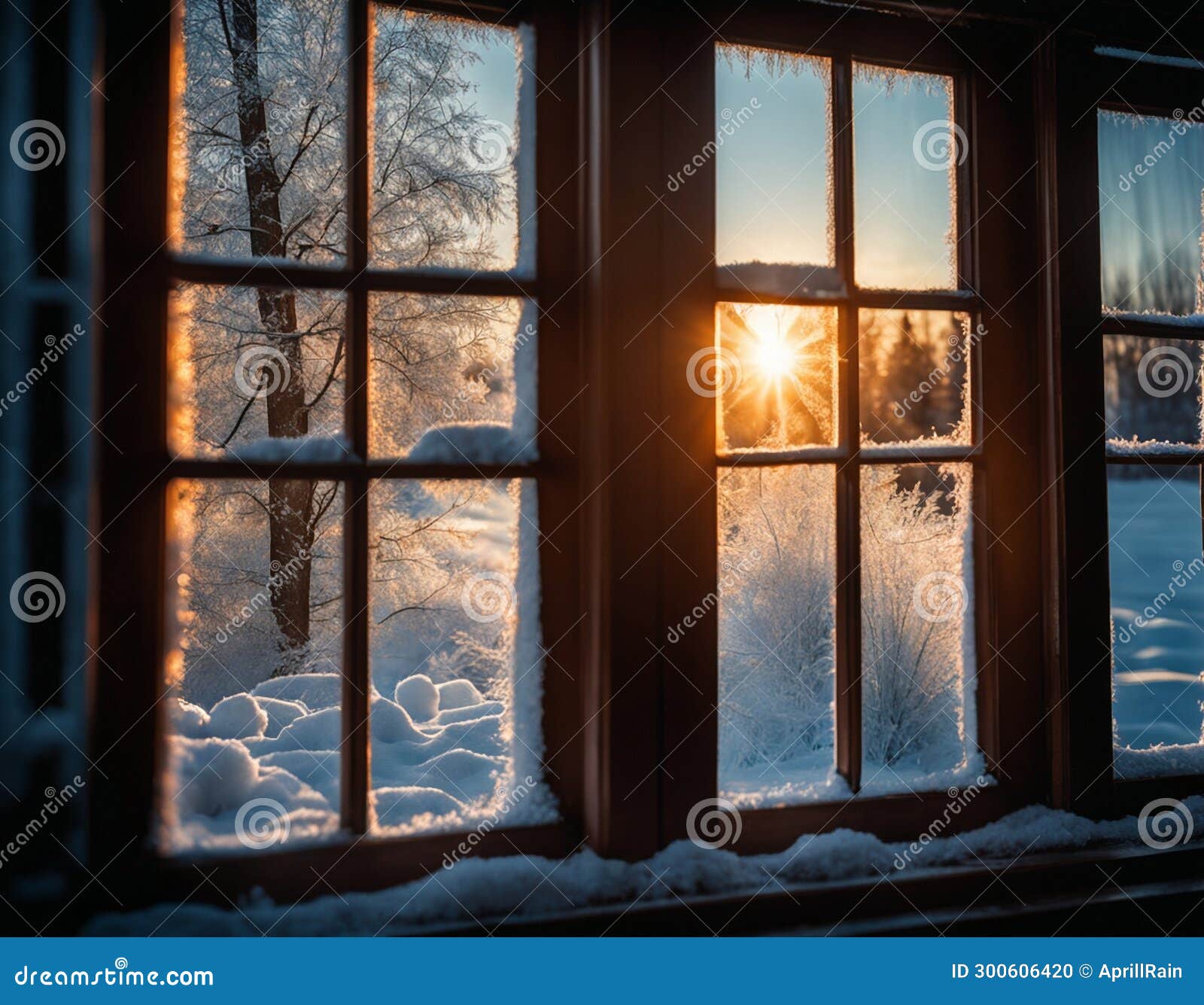 A Close Up of a Window with Frost on it Stock Illustration ...