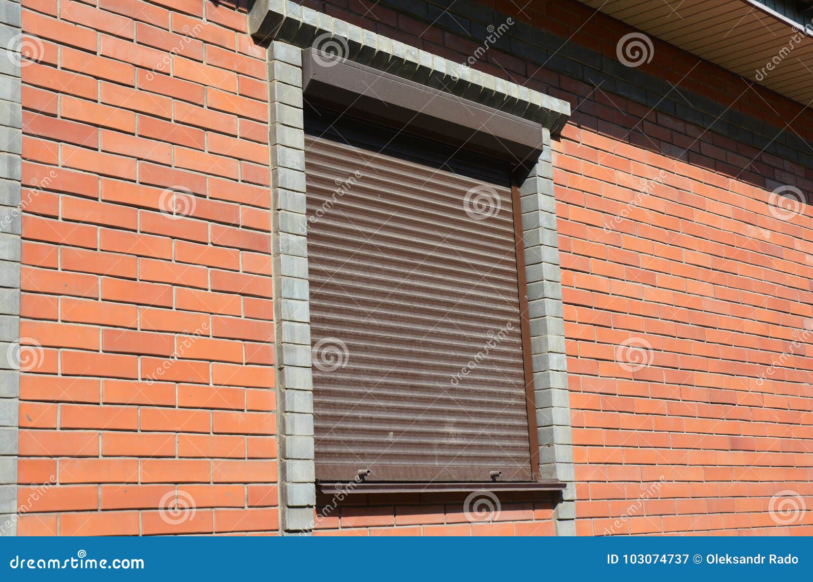 Window with Rolling Shutter for House Protection. Stock Image - Image ...
