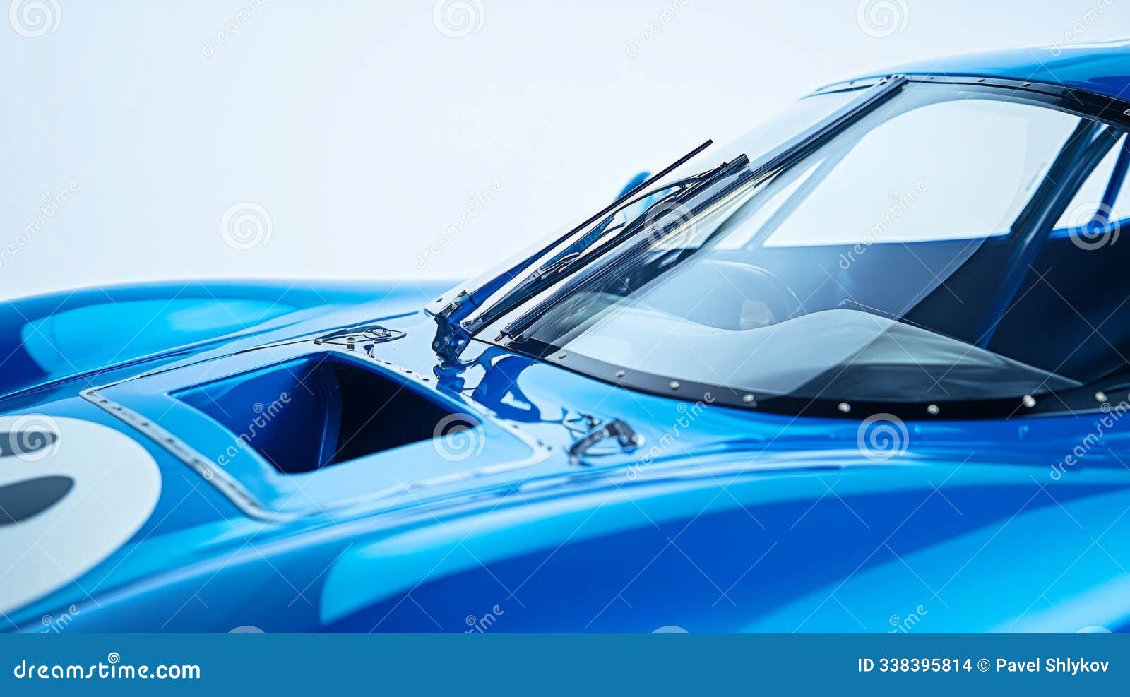 Close Up of the Windscreen on Race Car, Photographed in White Studio ...