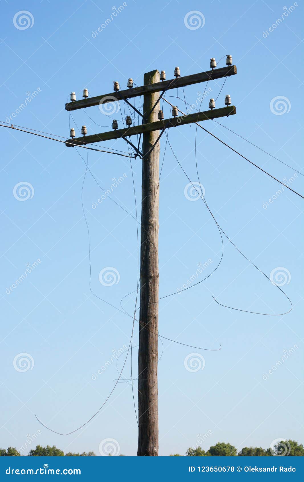 Close Up on Wire Breakage after Hurricane. Broken Power Line. Stock ...