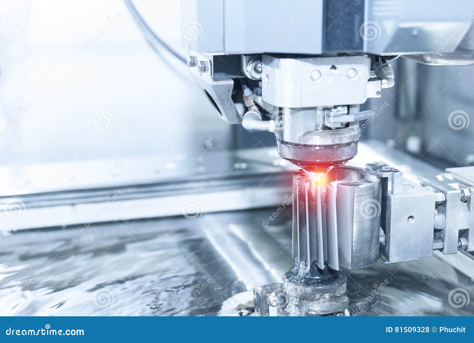 Close-up of the Wire - EDM CNC Machine Stock Photo - Image of accuracy ...