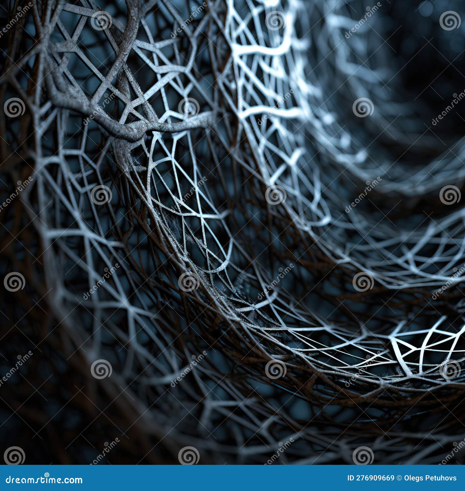 A Close Up of a Wire Structure with a Tree Branch in the Middle of it ...