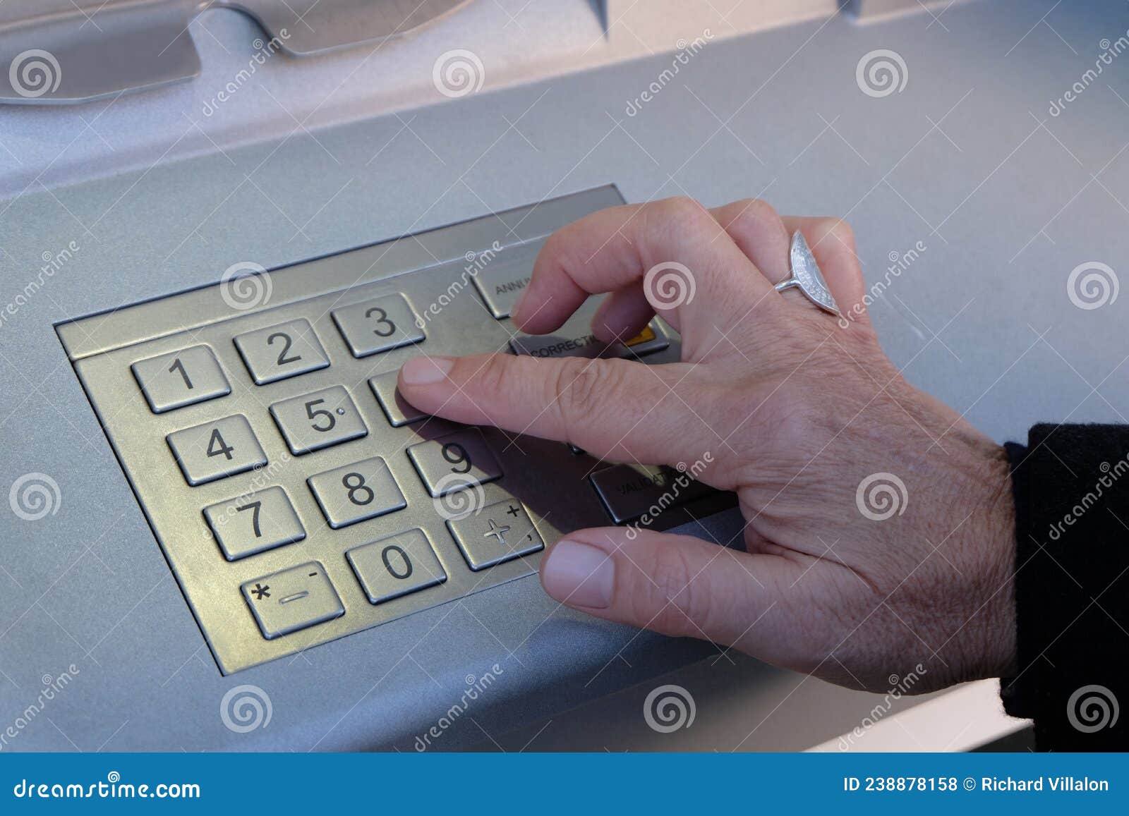 Enter Your Secret Code on the Keypad of a Cash Machine Stock Photo ...