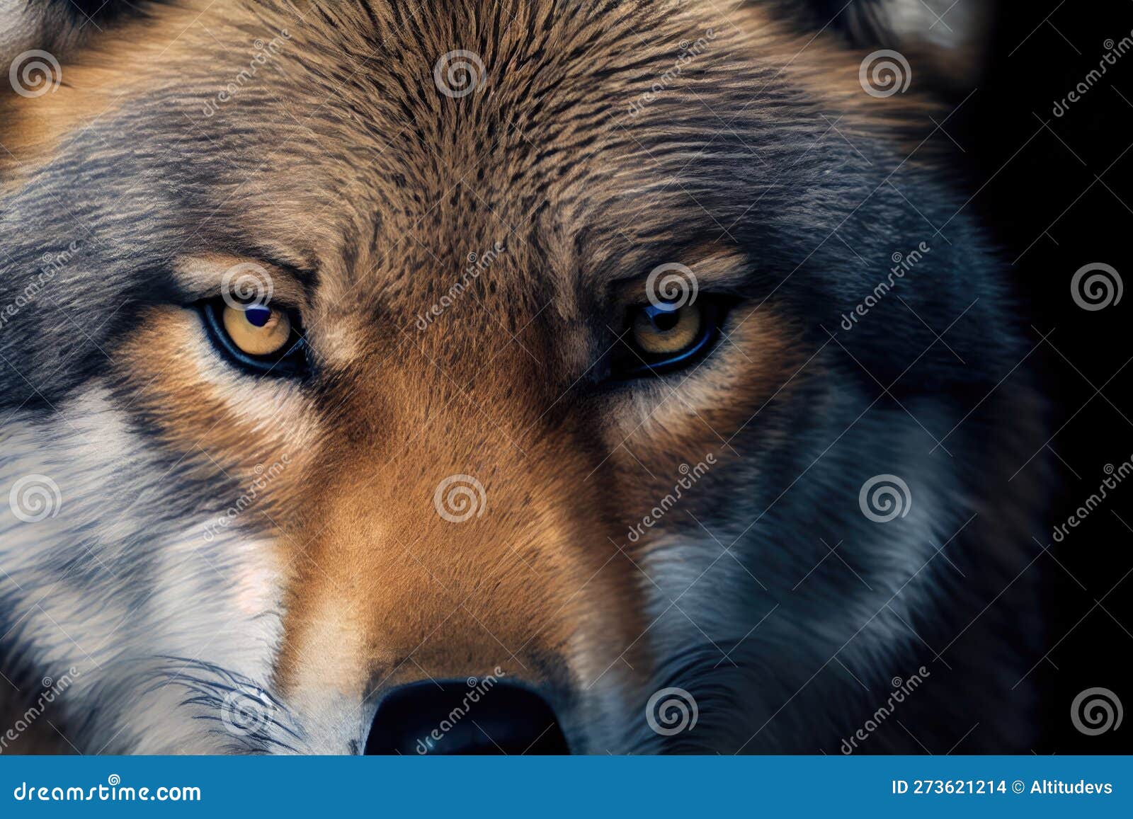 Close-up of a Wolf S Face, with Piercing Eyes and Sharp Teeth Stock ...