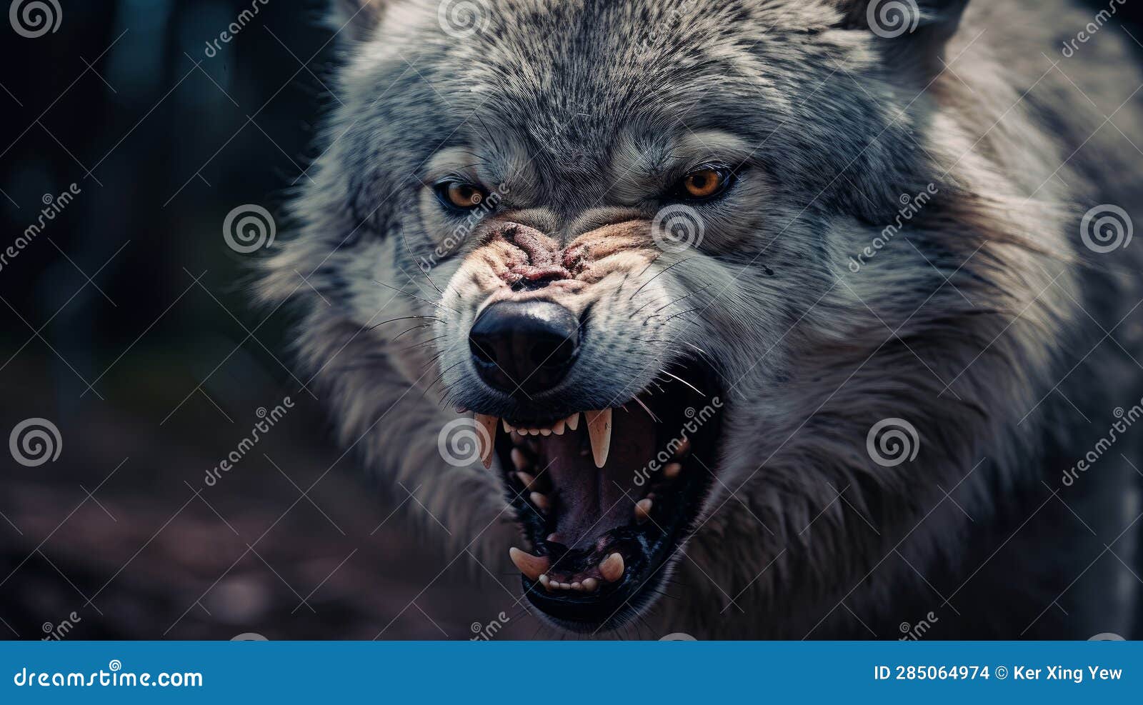 Close-up of a Wolf S Muzzle As it Releases a Chilling Howl Stock ...