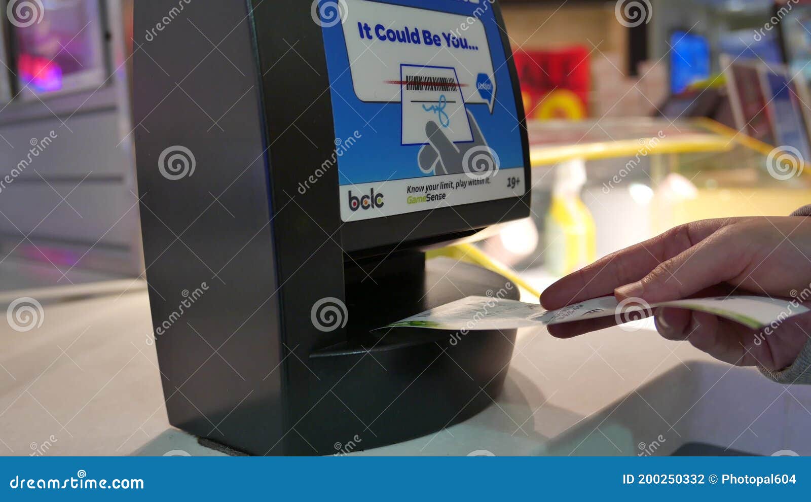 Close Up Woman Checking Lottery Ticket at Mall Stock Footage - Video of ...