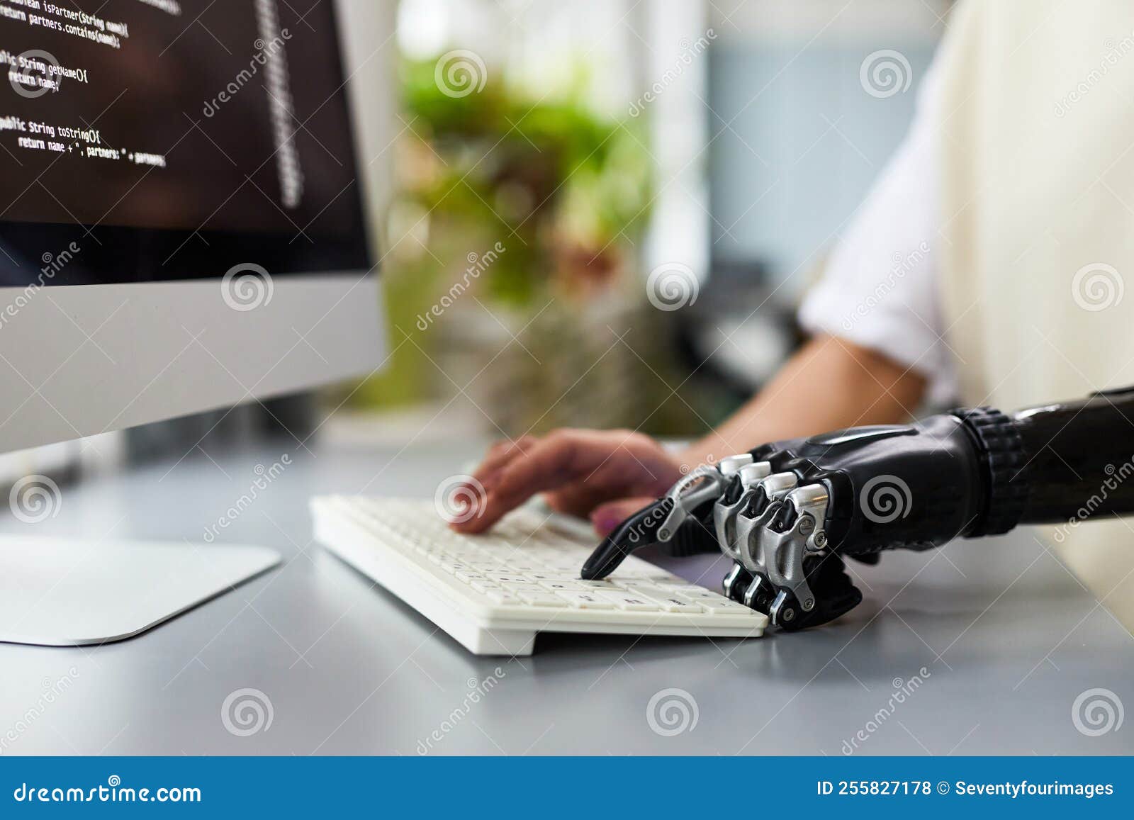 Woman with Disability Working with Computer Program Stock Photo - Image ...