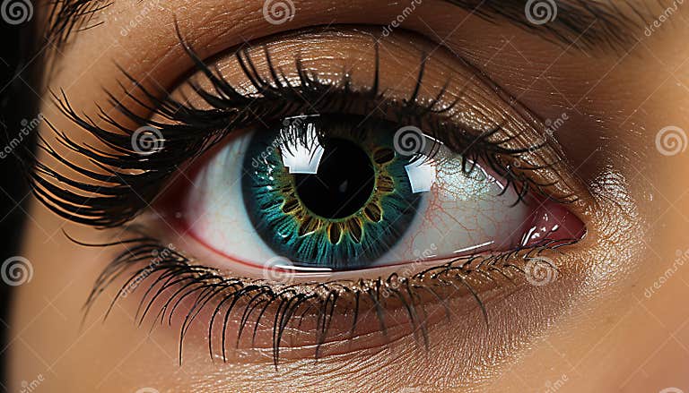 Close Up of a Woman Eye, Looking at Camera with Elegance Generated by ...