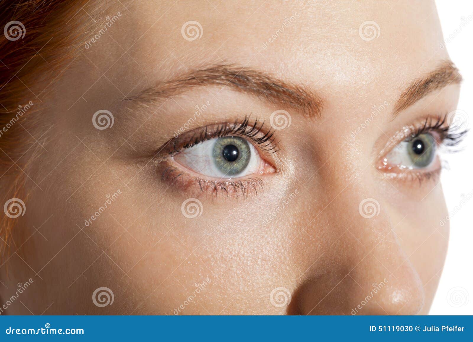 Close Up Woman Eye Looking Up Stock Photo - Image of looking, eyebrow ...