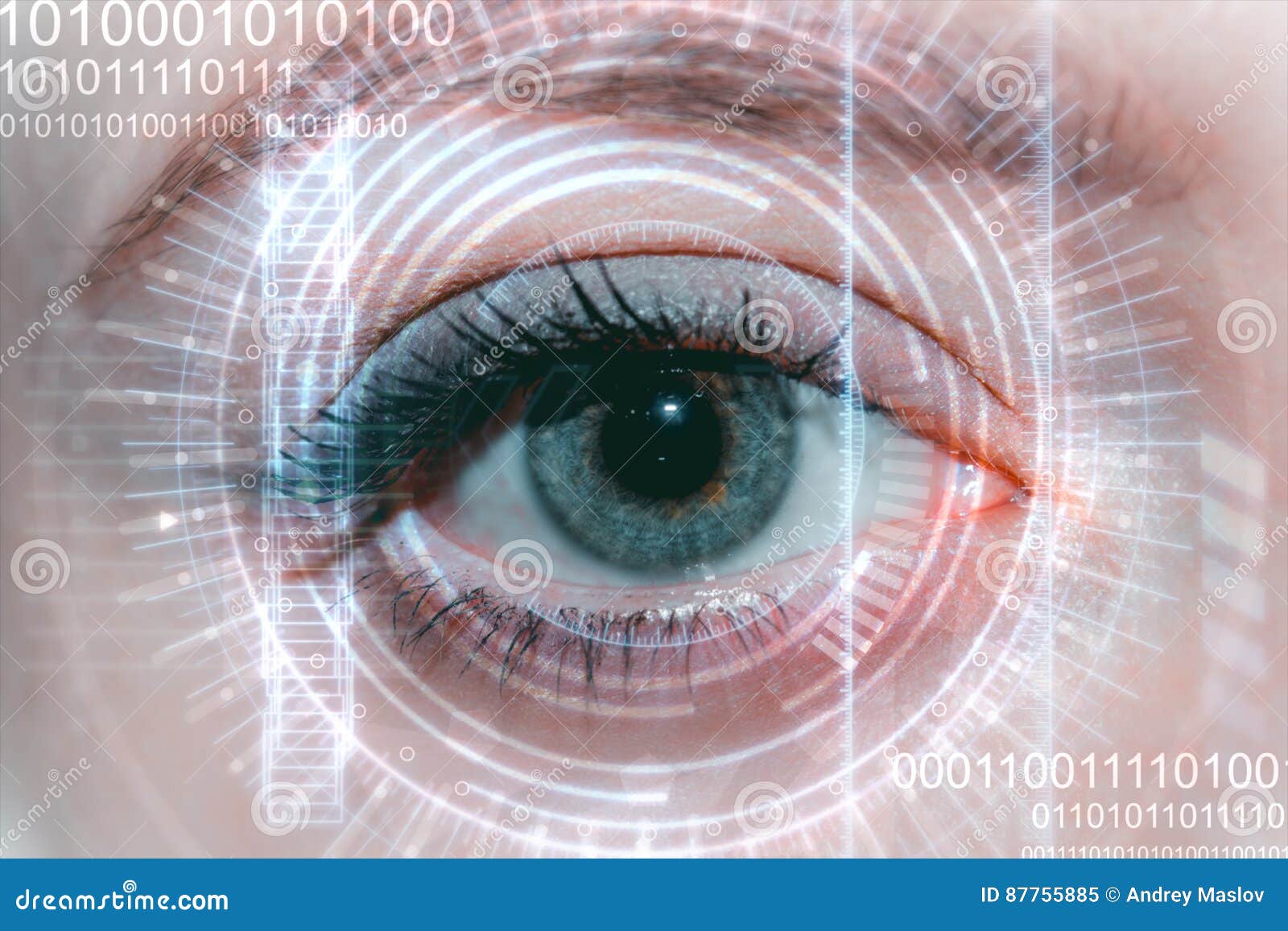 Close Up of Woman Eye in Process of Scanning Stock Image - Image of ...