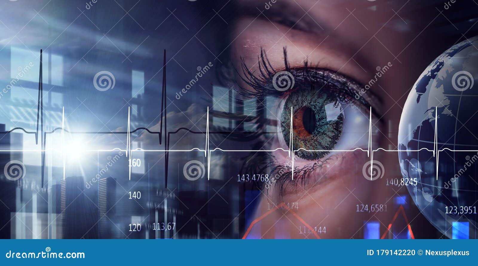 Close Up of Woman Eye in Process of Scanning Stock Photo - Image of ...