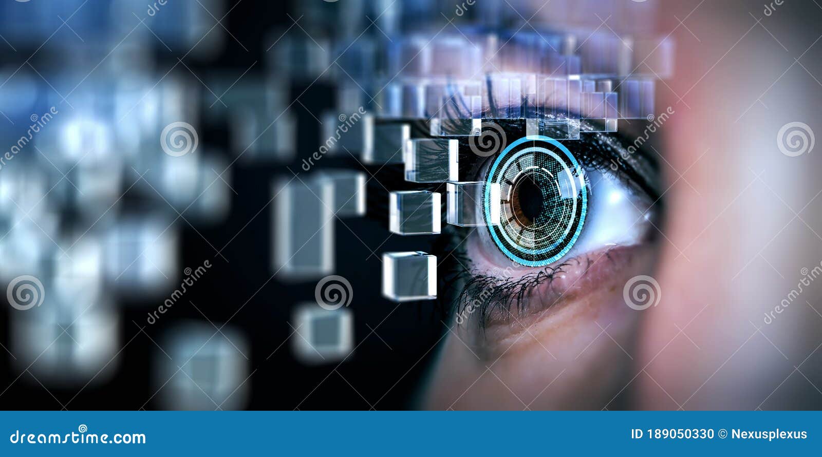 Close Up of Woman Eye in Process of Scanning Stock Photo - Image of ...