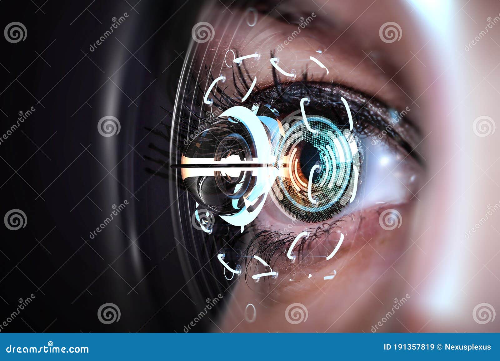 Close Up of Woman Eye in Process of Scanning Stock Image - Image of ...