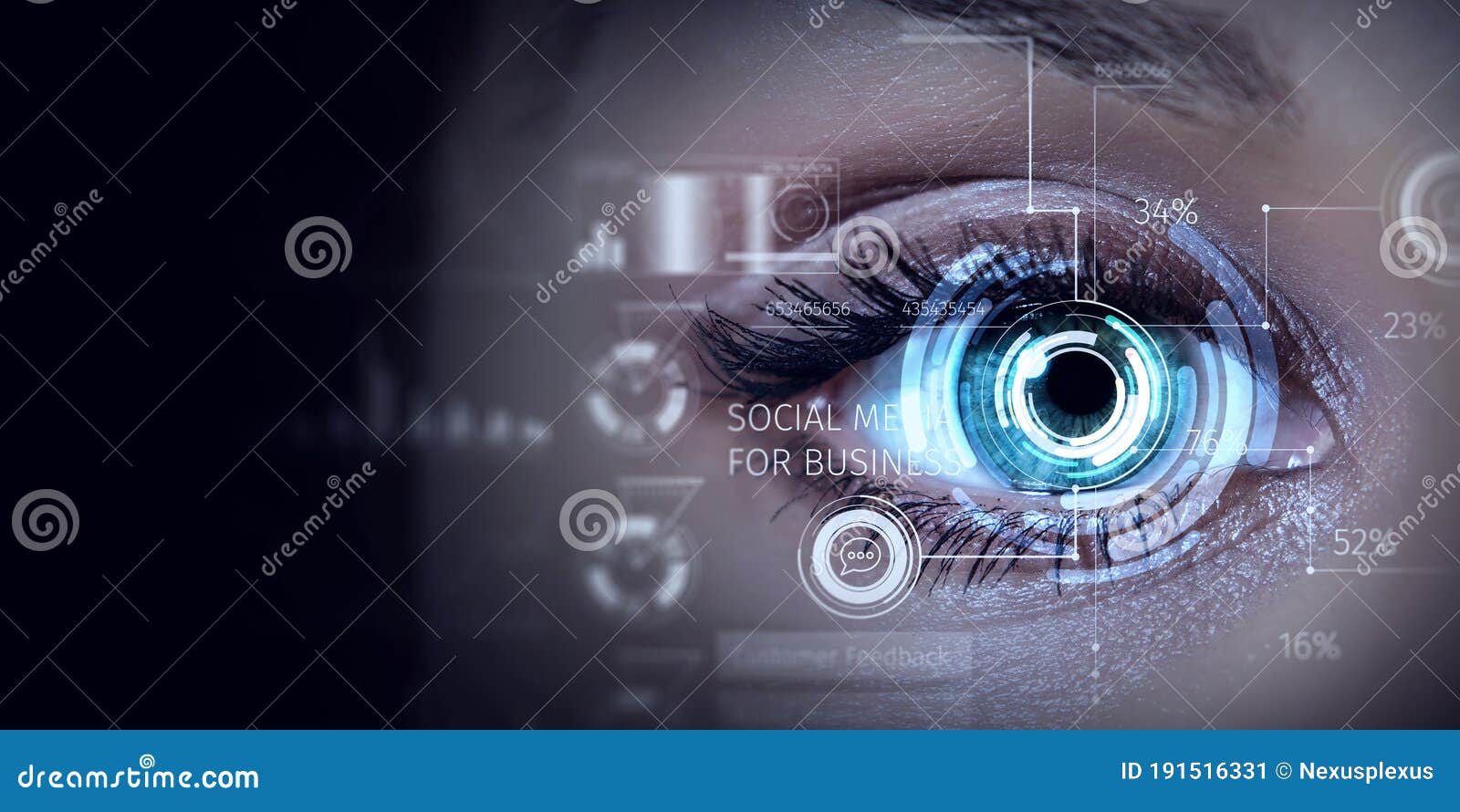 Close Up of Woman Eye in Process of Scanning Stock Illustration ...