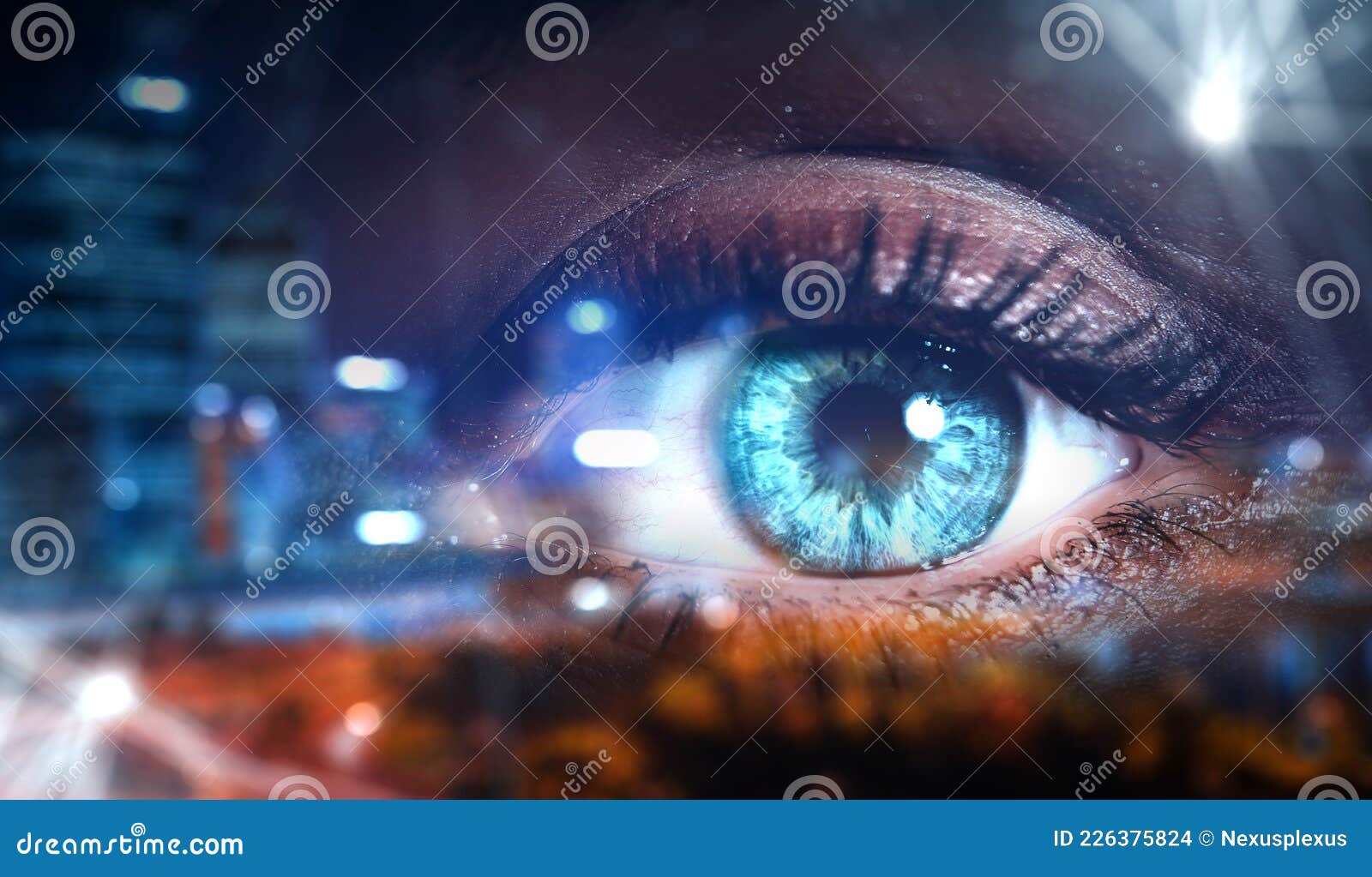 Close Up of Woman Eye in Process of Scanning Stock Photo - Image of ...