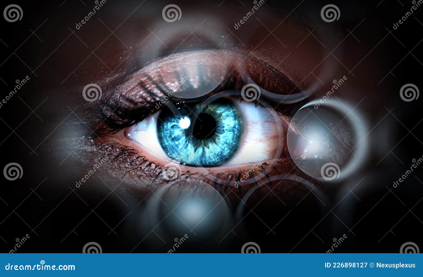Close Up of Woman Eye in Process of Scanning Stock Image - Image of ...