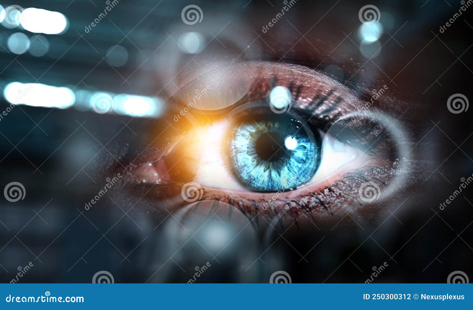 Close Up of Woman Eye in Process of Scanning Stock Photo - Image of ...