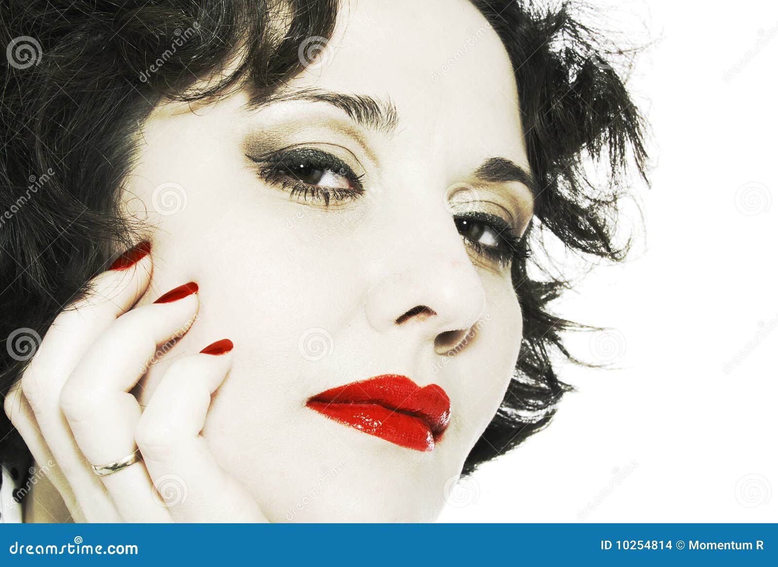 Close-up Woman Face With Red Lips Royalty-Free Stock Image ...