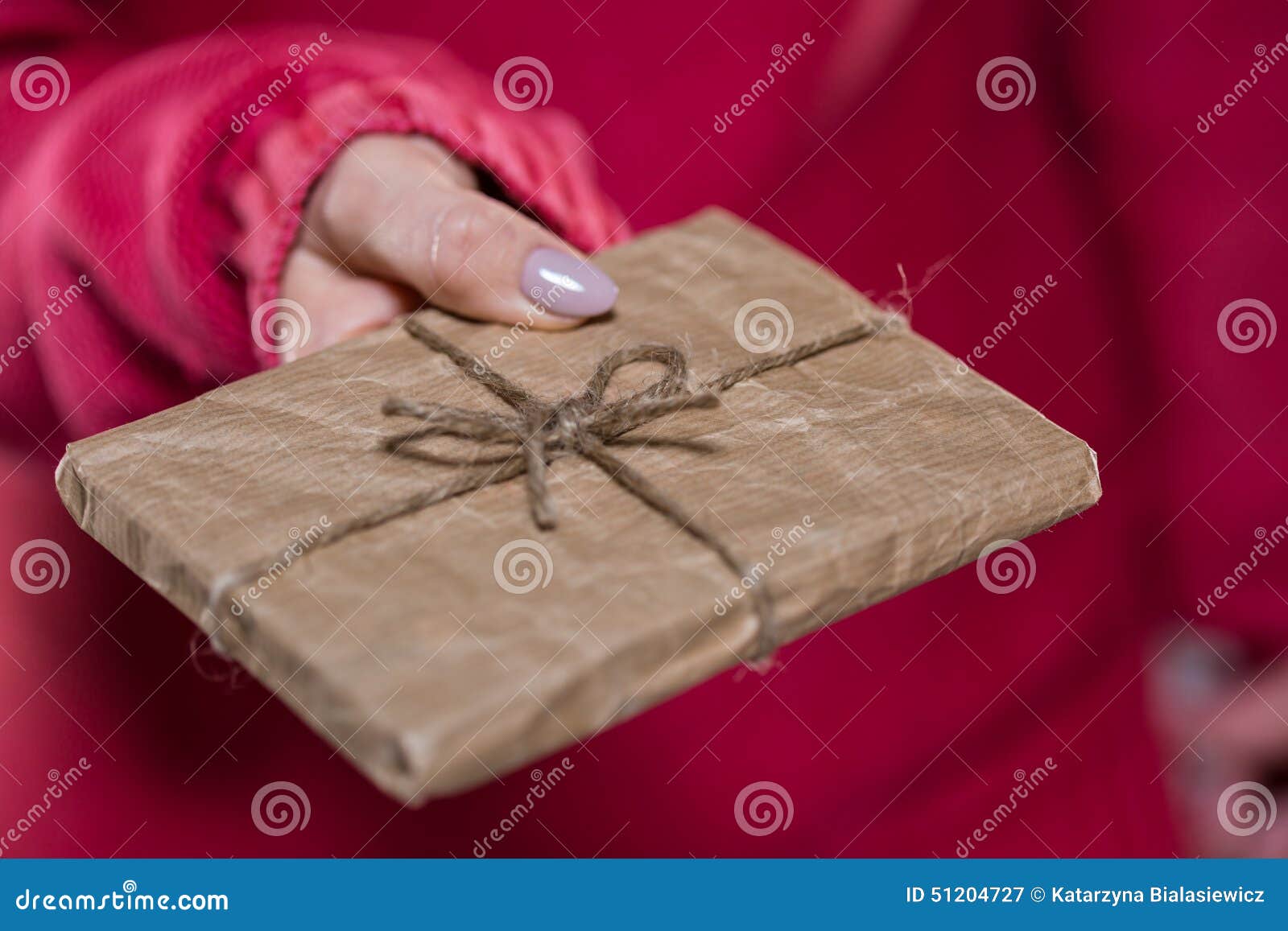 Close Up of Woman Giving Package Stock Image - Image of girl, present ...