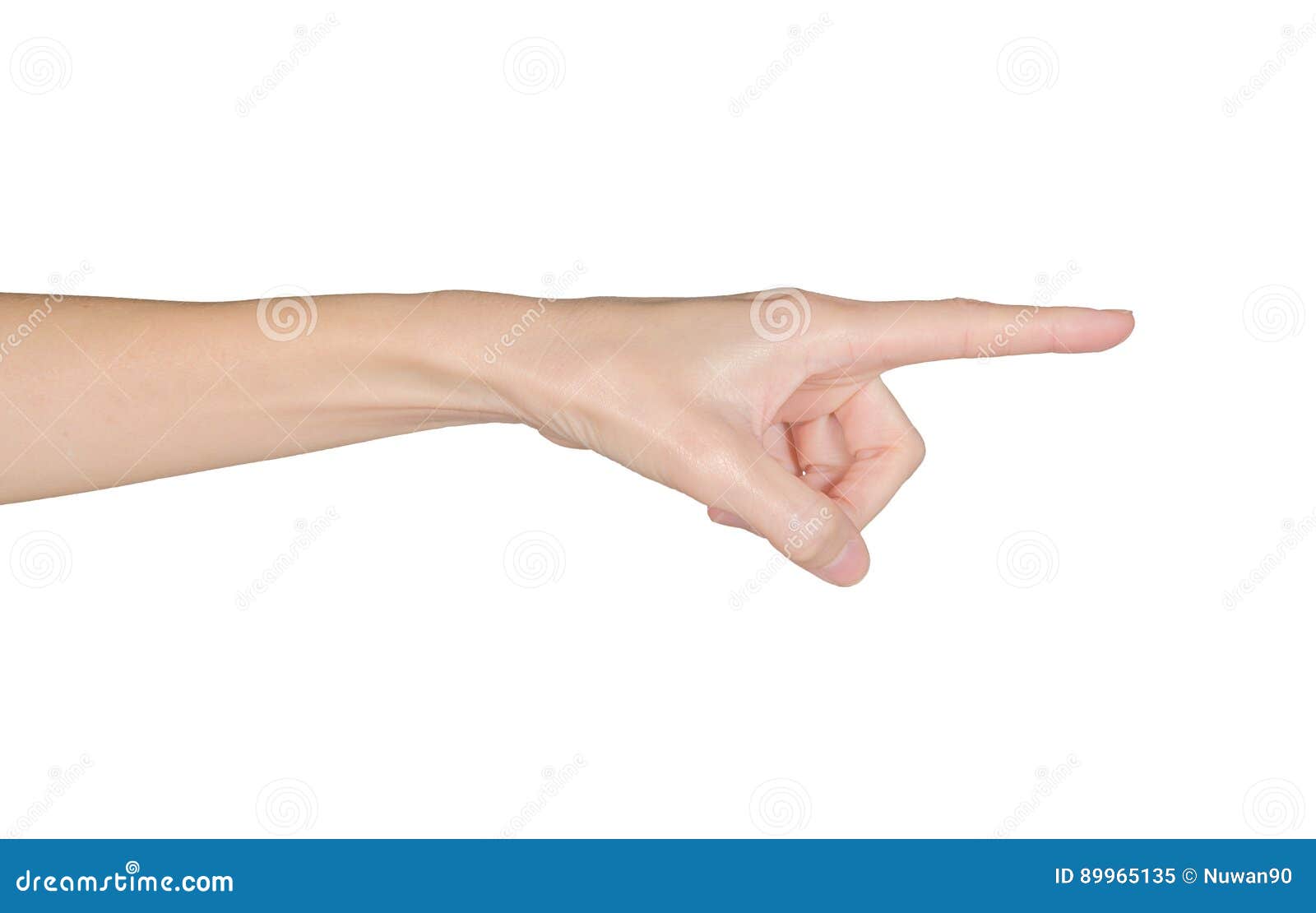 Close Up Woman Hand Pointing, Isolated on White Background Stock Image ...