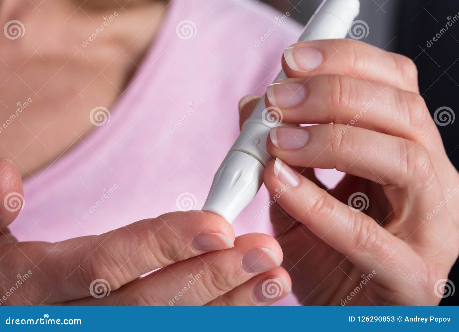 Woman`s Hand Checking Blood Sugar Level Stock Image - Image of exam ...