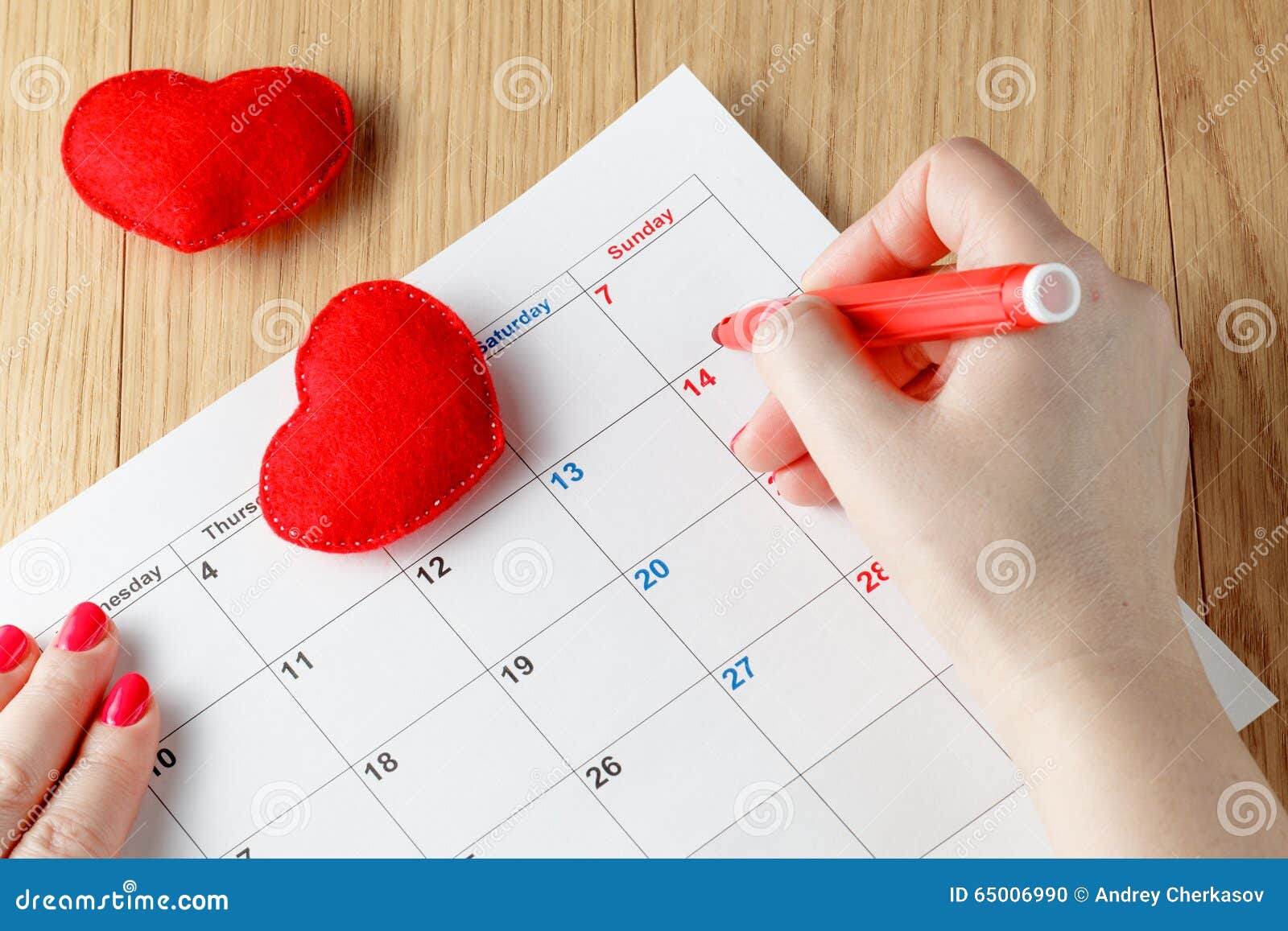 Close-up of Woman Highlighting Date on Calendar Stock Photo - Image of ...