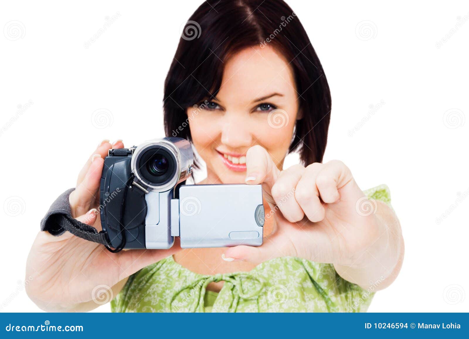 Close-up of Woman Holding Home Video Camera Stock Photo - Image of home ...