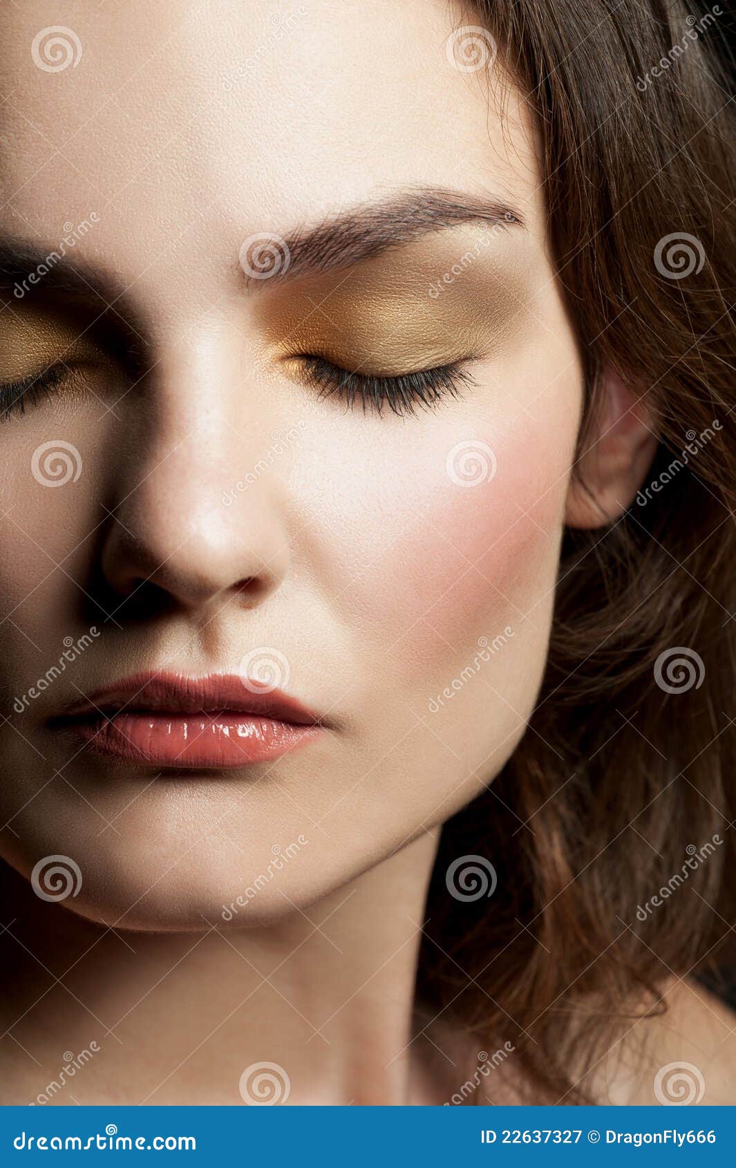 Close-up of Woman with Make-up Stock Image - Image of dream, closed ...