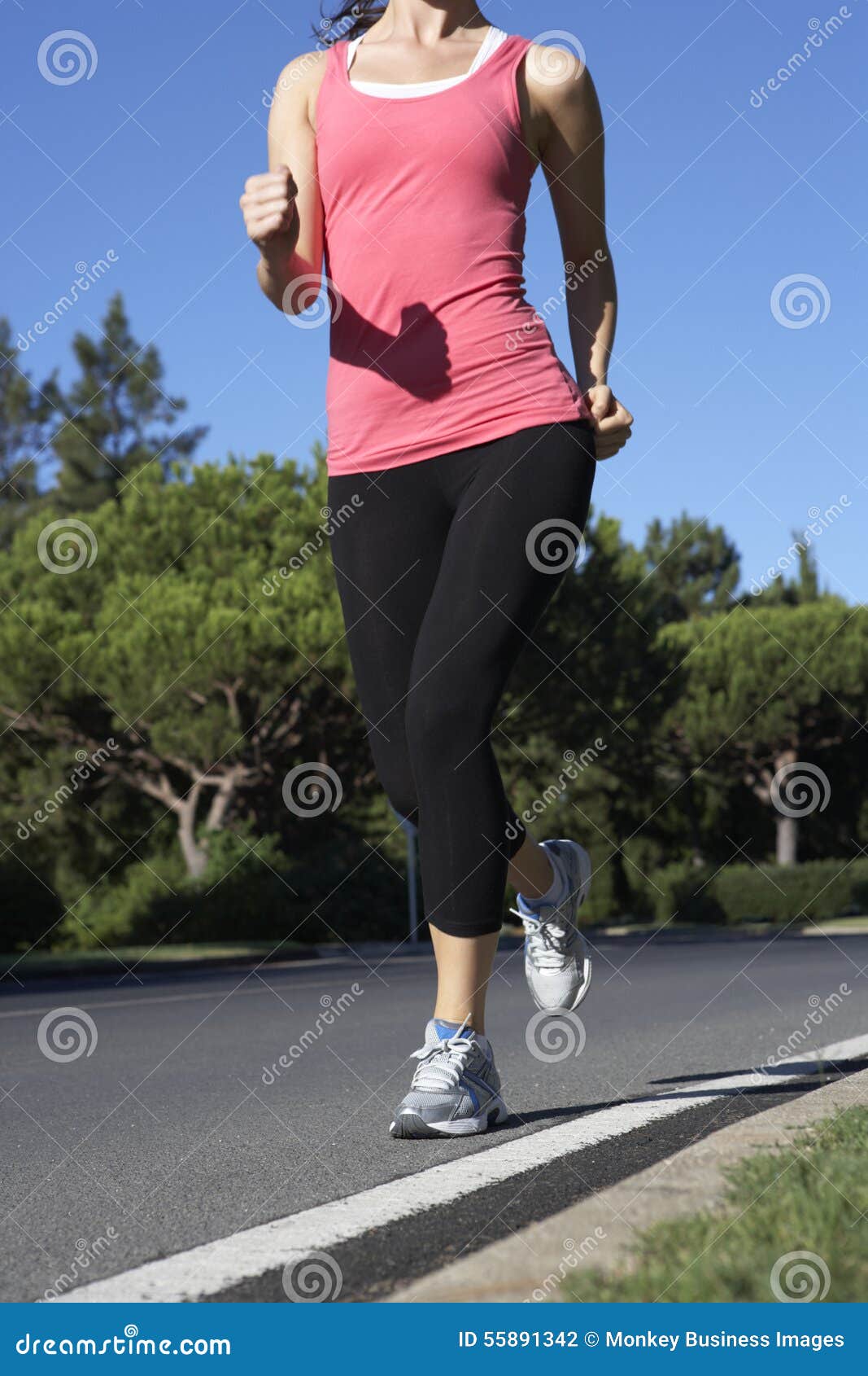 Close Up of Woman Running on Road Stock Photo - Image of caucasian ...