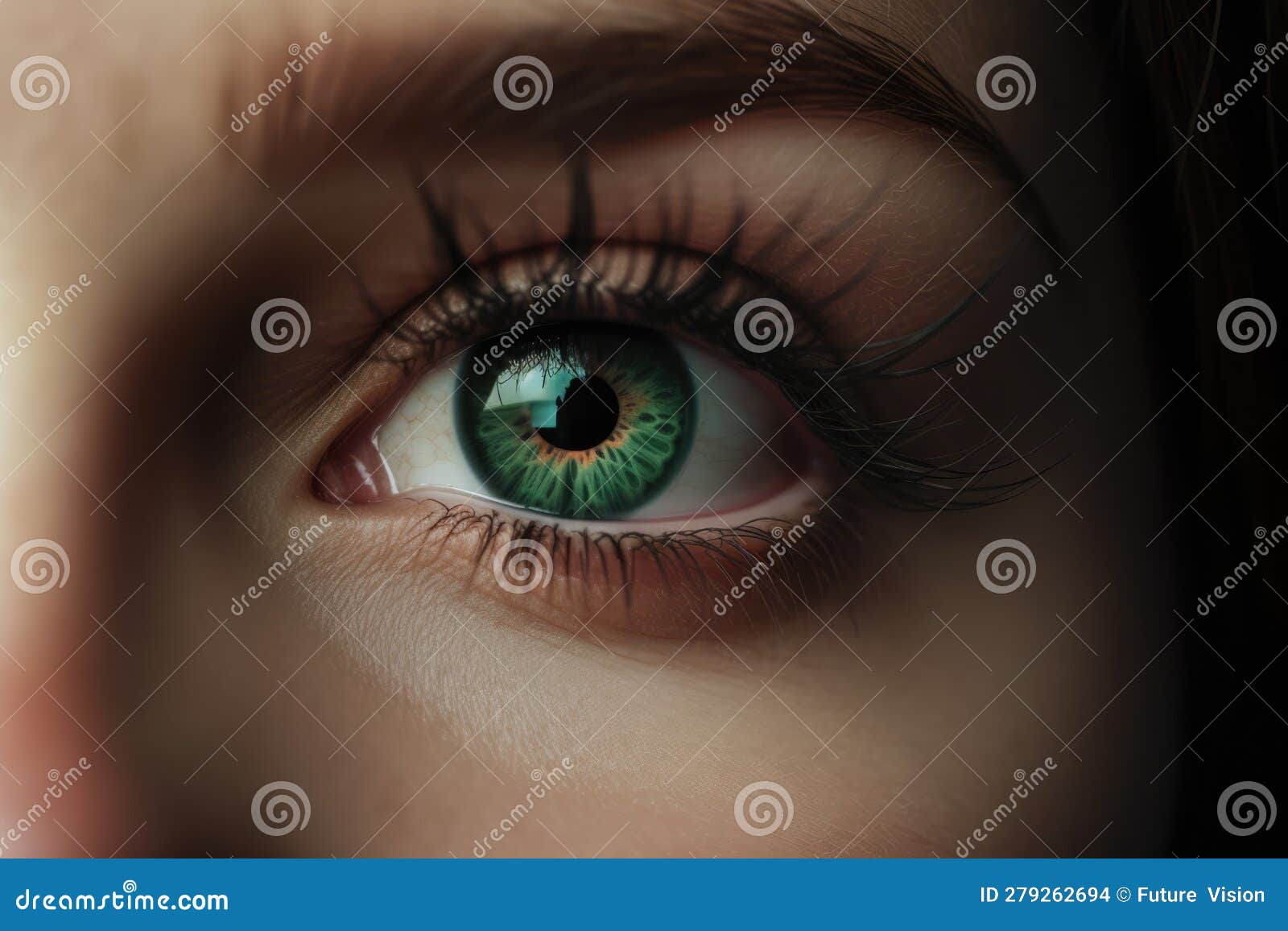 Close Up of Woman S Green Eye, Created Using Generative Ai Technology ...