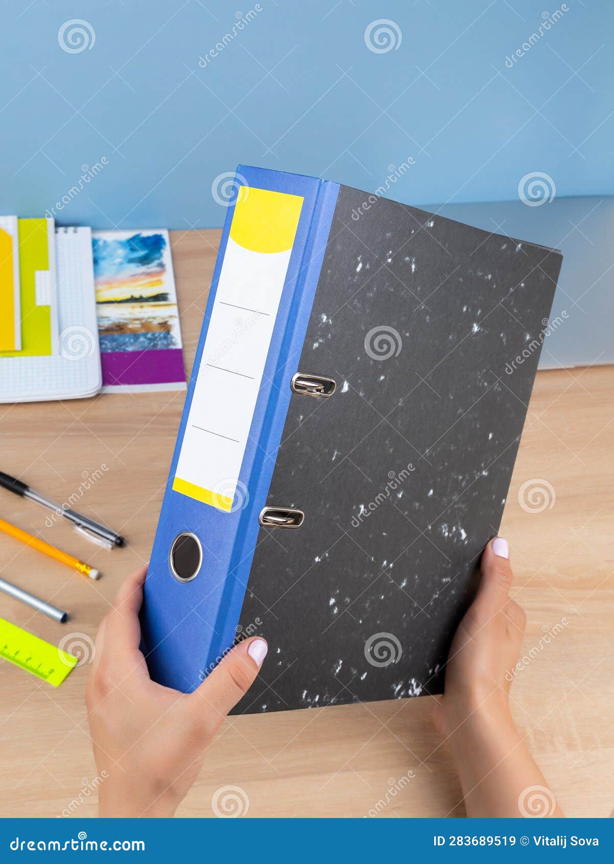 Close up stock image. Image of colorful, hand, binder - 283689519