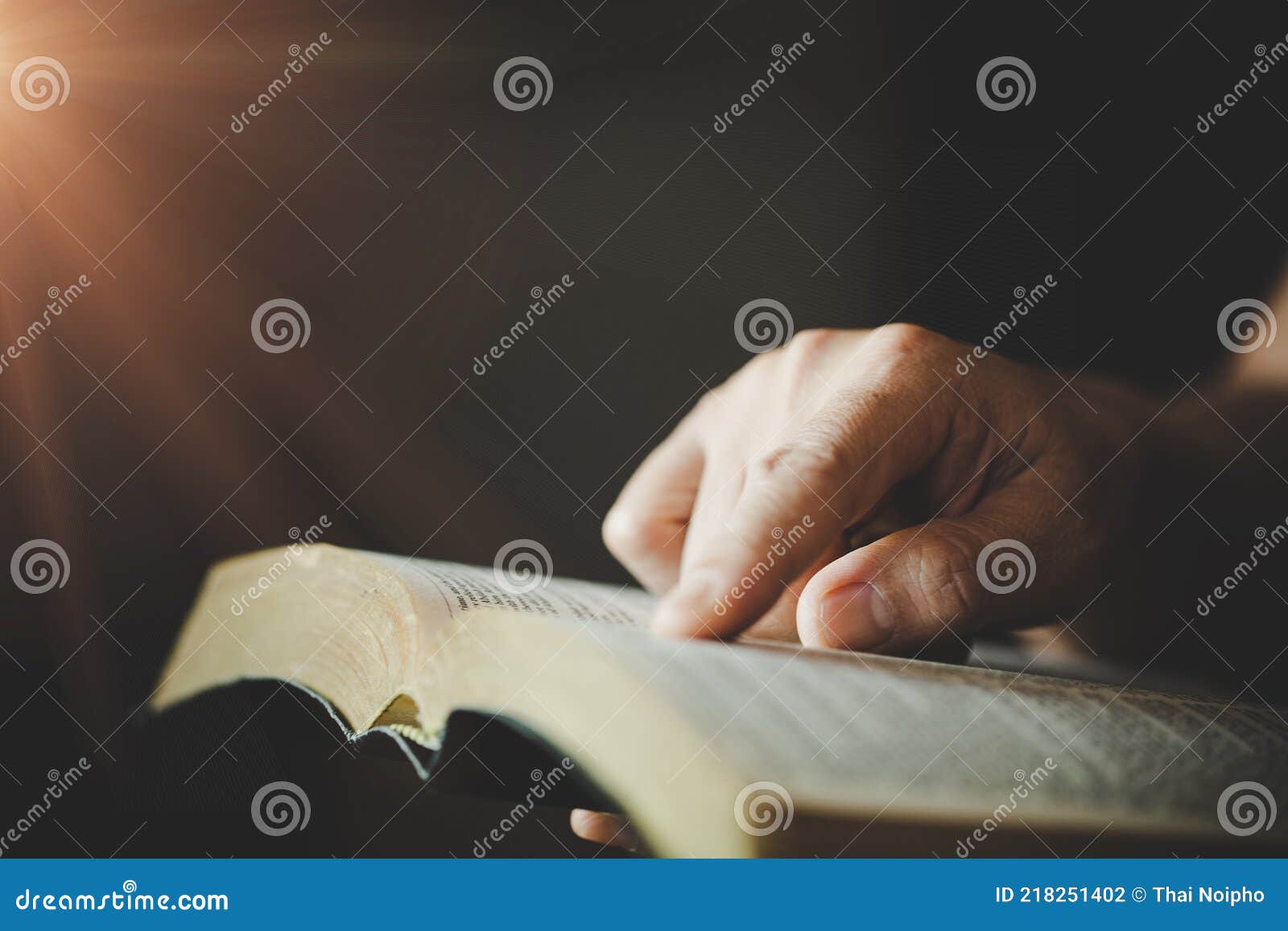 Woman`s Hands while Reading the Bible Stock Photo - Image of cross ...