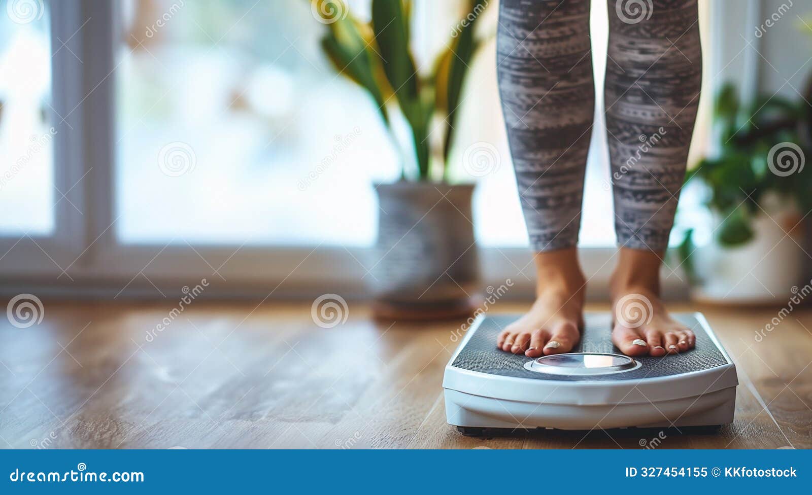 Close Up of a Woman Standing on a Scale Stock Image - Image of close ...