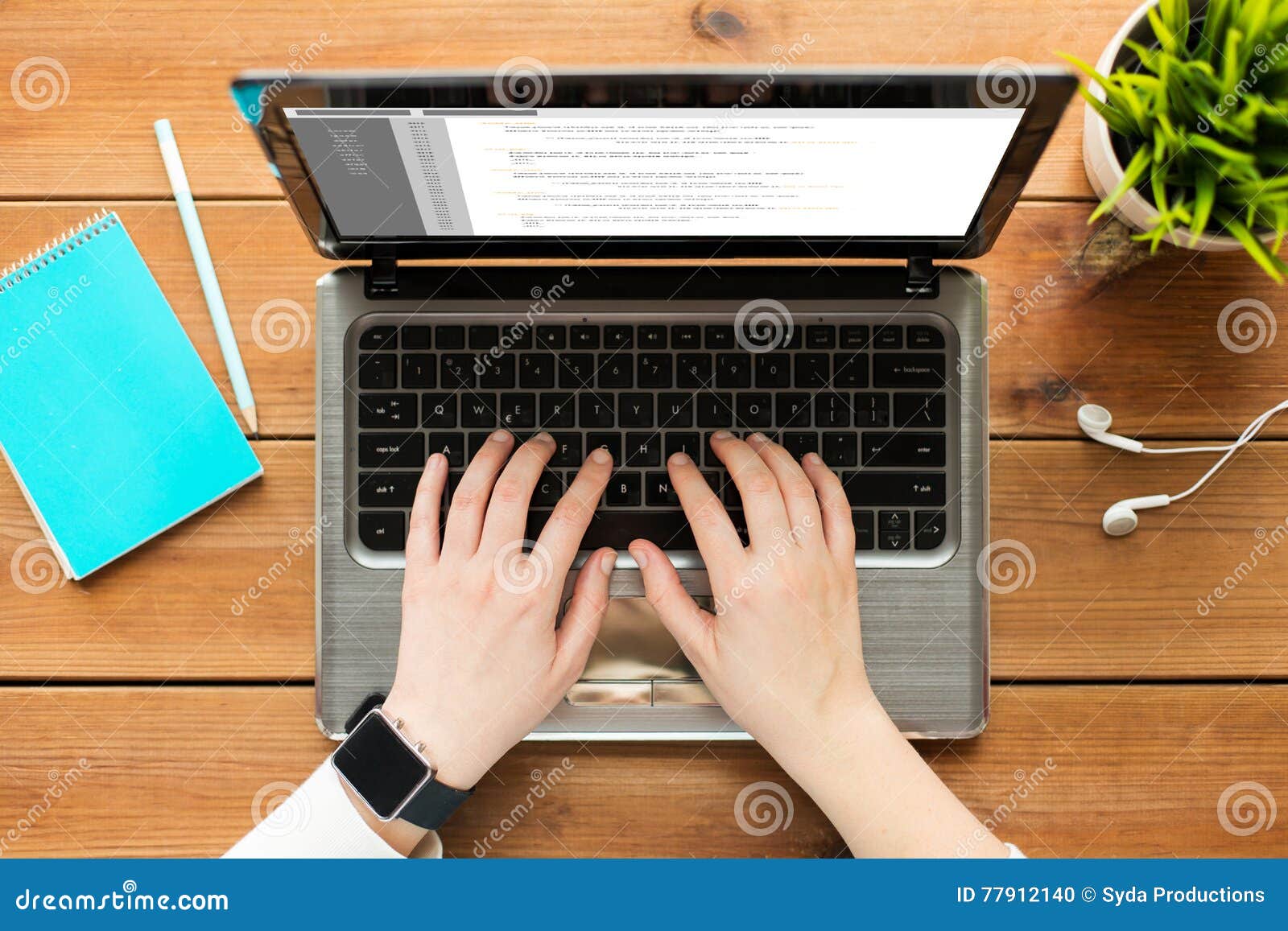 Close Up of Woman or Student Typing on Laptop Stock Photo - Image of ...