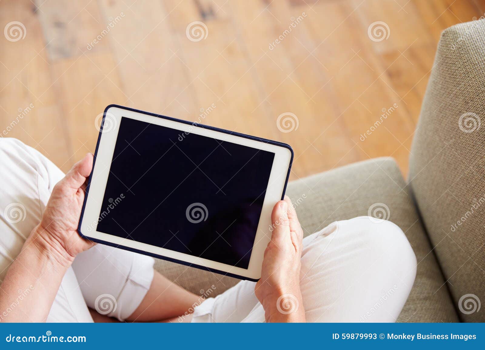Close Up of Woman Using Digital Tablet at Home Stock Image - Image of ...