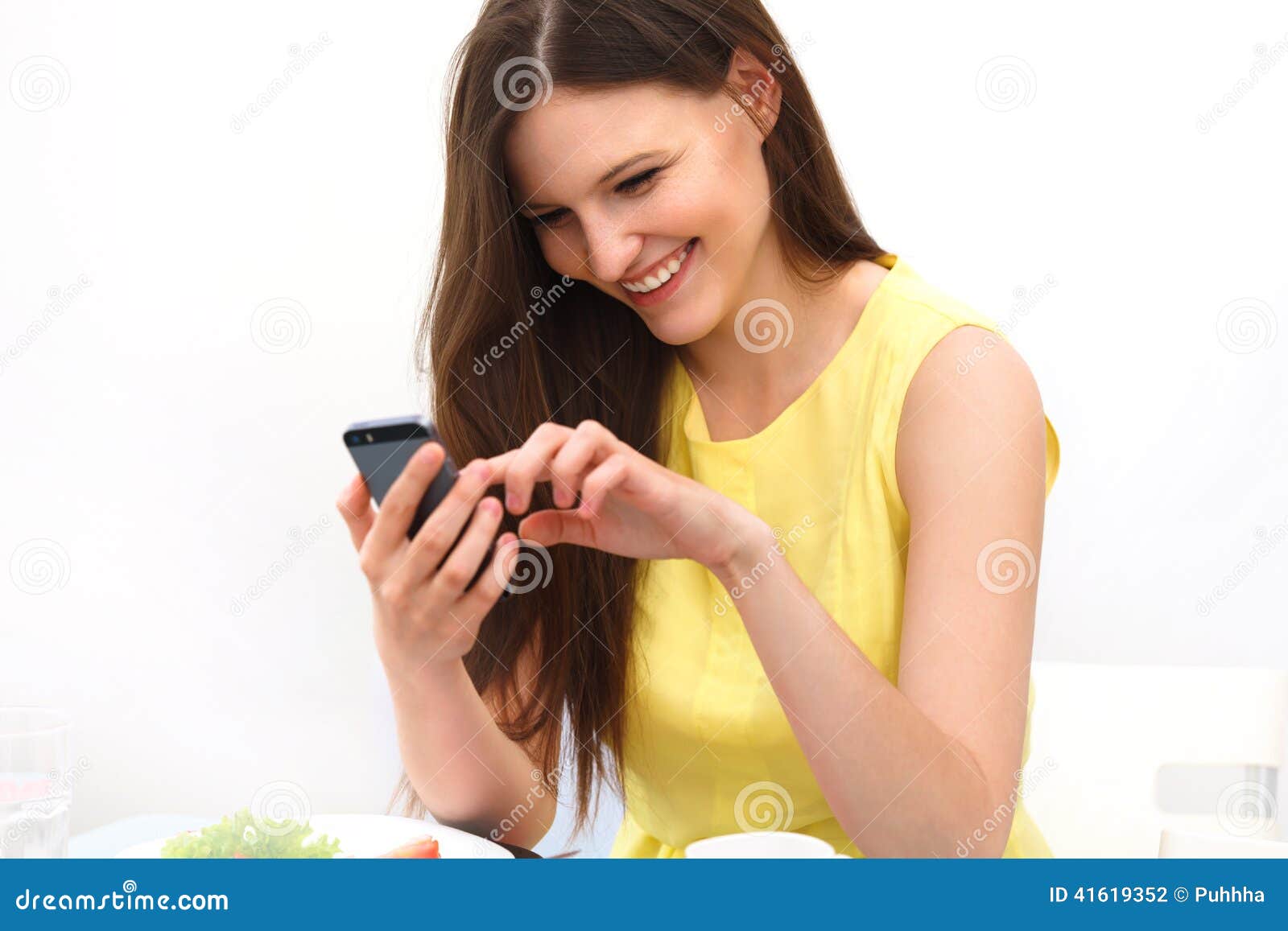 Close Up of a Woman Using Mobile Smart Phone Stock Photo - Image of ...