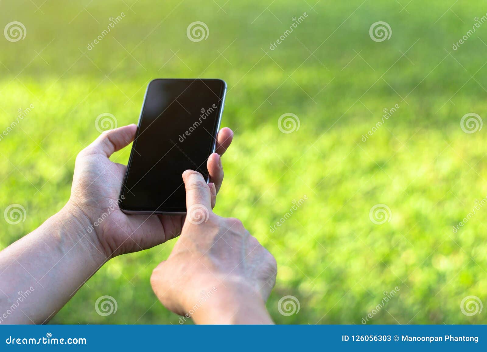 Close Up of a Woman Using Mobile Smart Phone with Touch Screen D Woman ...