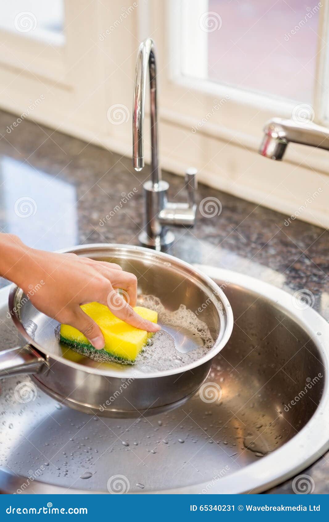 Close Up of Woman Washing Pot Stock Image - Image of home, standing ...
