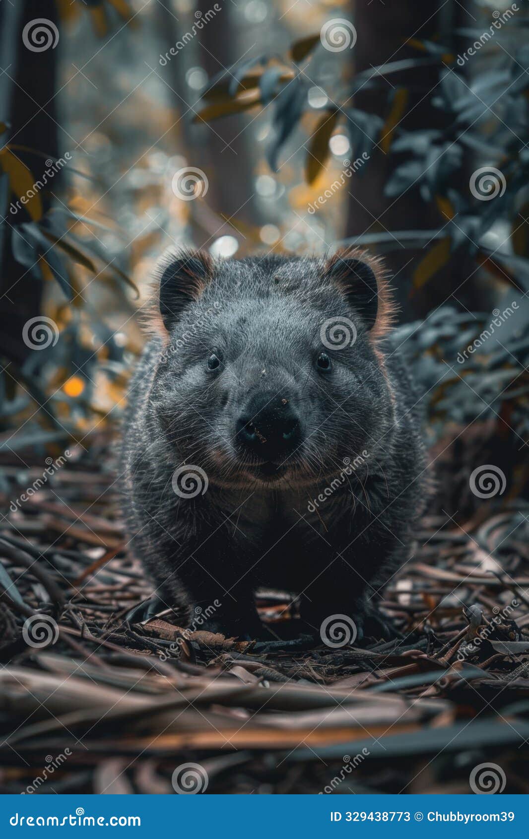 Close-up of Wombat in Lush Bush Stock Illustration - Illustration of ...
