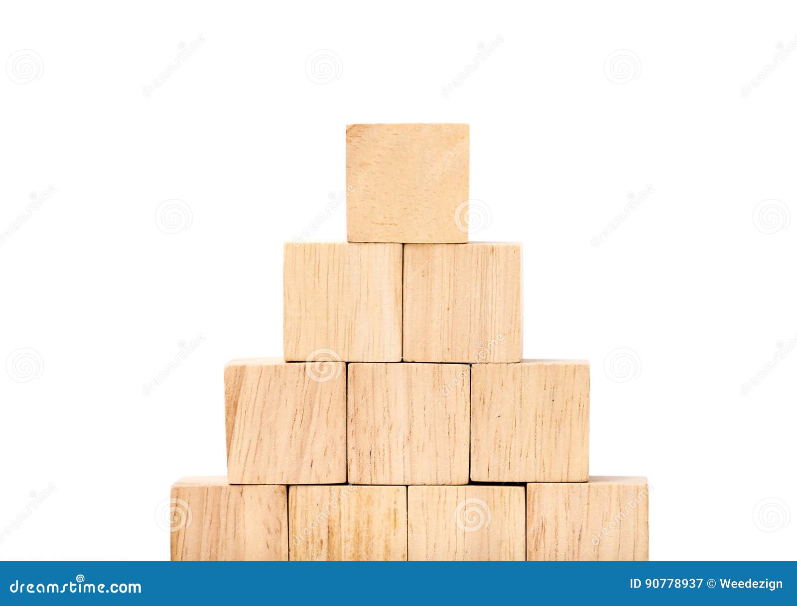 Close Up at Wood Cube Arrange in Pyramid Shape ,business Concpt Stock ...
