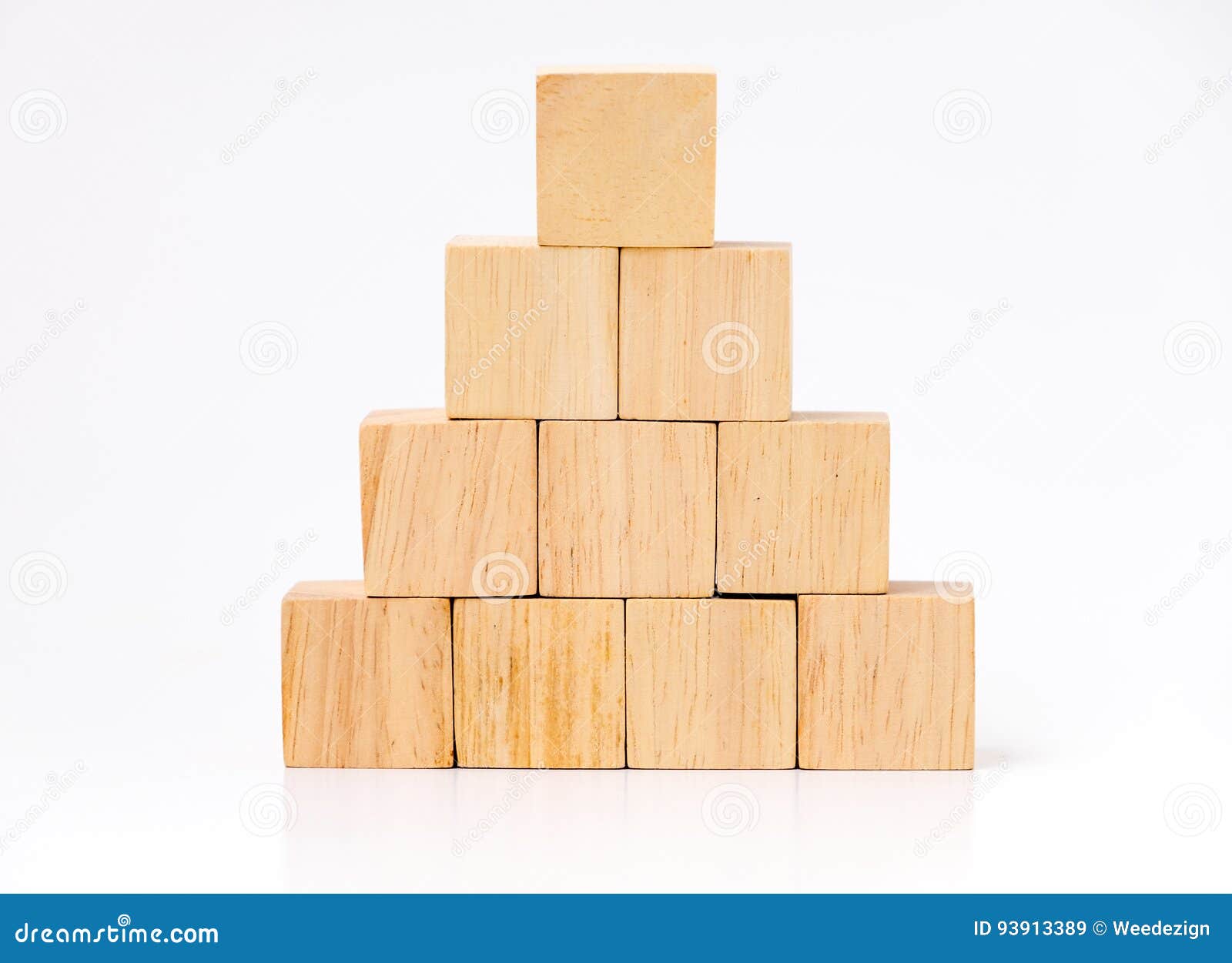 Close Up at Wood Cube Arrange in Pyramid Shape ,business Concpt Stock ...