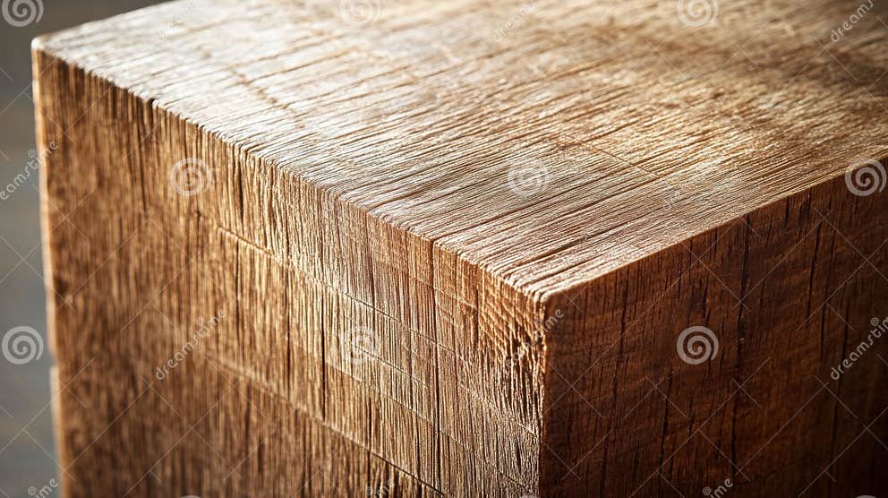 Close-up of a Wooden Block S Interlocking Grain Pattern Stock ...
