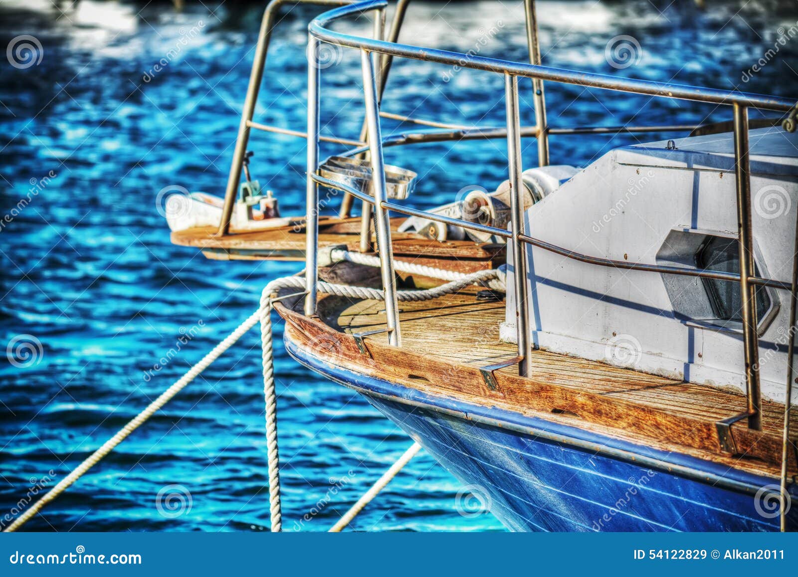 Close Up of a Wooden Boat Moored in Alghero Stock Image - Image of ...