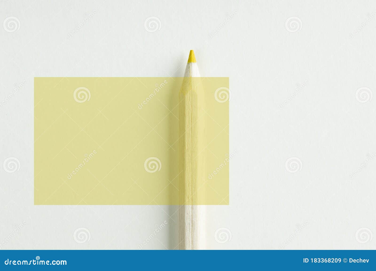 Close Up of Wooden Yellow Pencil with Vertical Yellow Rectangle and ...