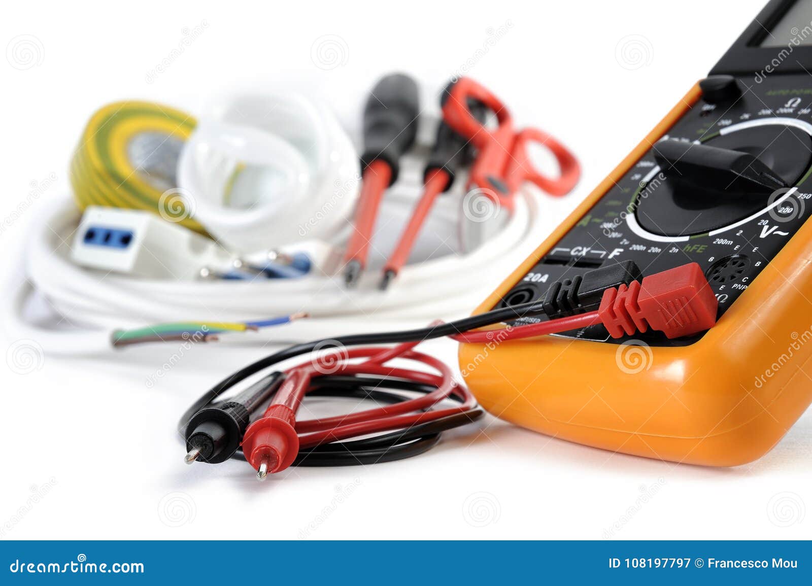 Close Up of Work Tools and Components for Electrical Installations ...